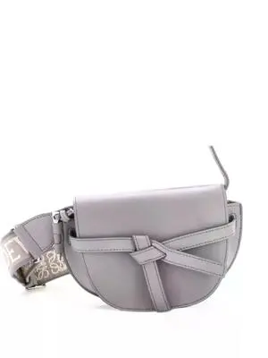 Loewe Leather Gate Dual Shoulder Bag Mini Crossbody Bag - Grey