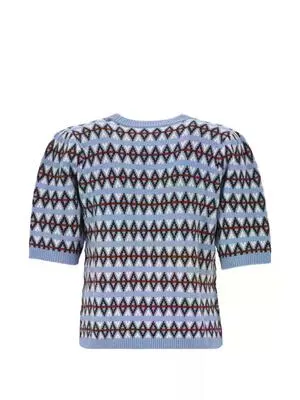 FRAME Fair Isle Puff-sleeve Knitwear
