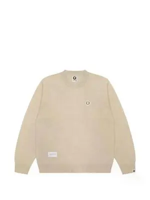 AAPE BY *A BATHING APE Moonface Logo Sweater - Neutrals