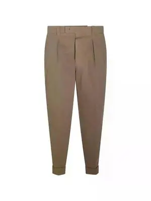 Incotex Pleated-detail Turn-up Trousers - Neutrals