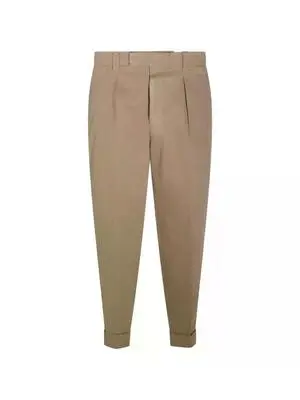 Incotex Pleated Turn-up Trousers - Neutrals