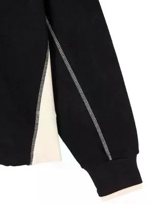 STUDIO TOMBOY Layered-style Drawstring Sweatshirt - Black