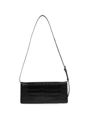 TOM FORD Aube Crocodile-effect Leather Shoulder Bag - Black