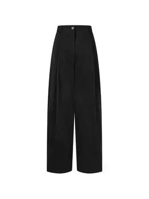 STUDIO TOMBOY Pleated Wide-leg Trousers - Black