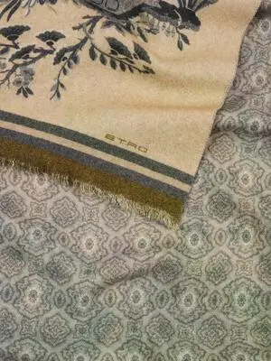 Etro Brushed Wool Scarf With Two Prints
