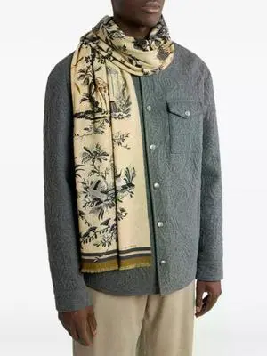 Etro Brushed Wool Scarf With Two Prints