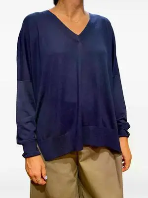 GRAN SASSO V-neck Long-sleeve Sweater - Blue