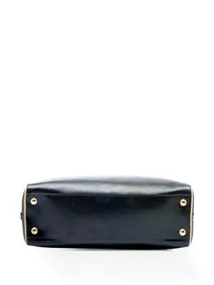 Prada 2000-2013 Bicolor Saffiano Vernice Pyramid Frame Handbag
