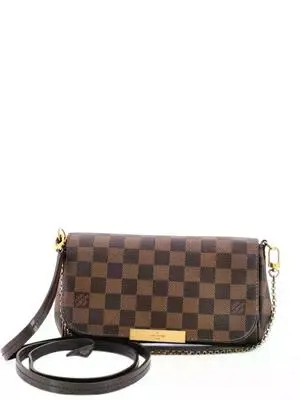 LOUIS VUITTON Damier Ebene Favorite Pm Crossbody Bag - Brown