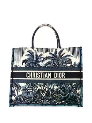 Dior Embroidered Canvas Large Tote Bag