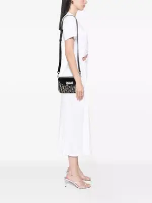 Dior Oblique Canvas And Smooth Calfskin Messenger Bag Cross Body Bag - Black