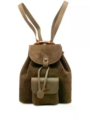 Gucci Suede Bamboo Backpack