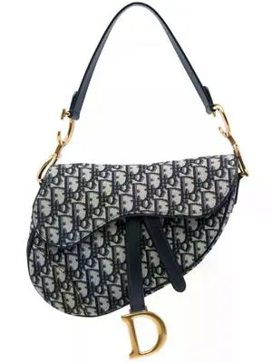 Dior 2019 Oblique Canvas Saddle Bag Shoulder Bag - Blue