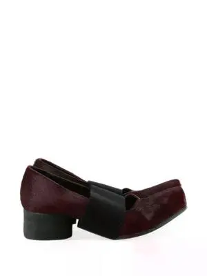 UMA WANG Elasticated Pony-hair Pumps - Red