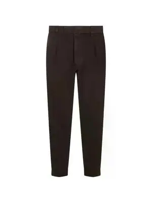 BERWICH Pleated Turn-up Trousers - Brown