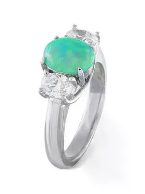 LB EXCLUSIVE Opal And Diamond Three-stone Ring - Silver