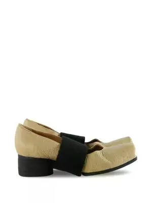 UMA WANG Elasticated Square-toe Ballet Pumps - Neutrals