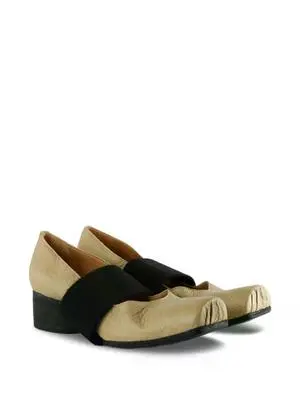 UMA WANG Elasticated Square-toe Ballet Pumps - Neutrals