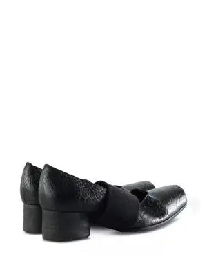 UMA WANG Crinkled-effect Block-heel Ballet Pumps - Black