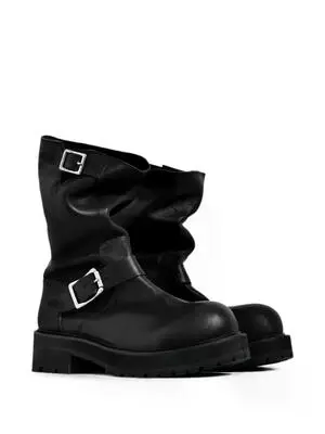 FILTH Buckled Leather Boots