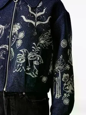 Scotch & Soda X Royal Delft Graphic-jacquard Zip-up Jacket
