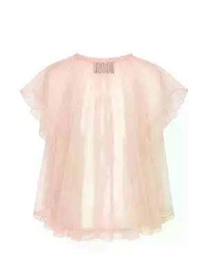 Simone Rocha Gathered Cord-tulle Top - Pink
