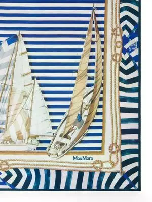 Max Mara Nautical-print Silk Scarf - Blue