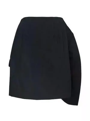 ENFOLD Mini Asymmetric Tailored Skirt - Black