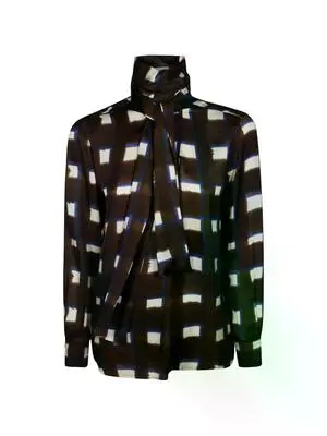Incotex Check-print Pussy-bow Blouse
