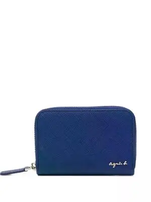AGNES B. Leather Coin Case - Blue