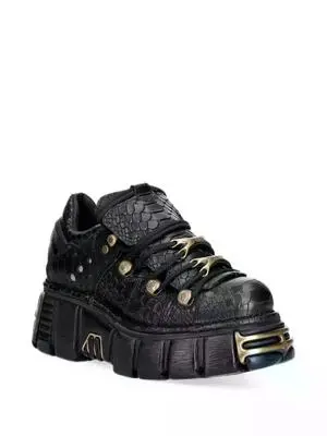 NEW ROCK Crocodile-effect Platform Derby Shoes