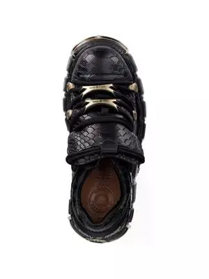 NEW ROCK Crocodile-effect Platform Derby Shoes