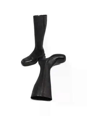 MIISTA Yumi Square-toe Leather Knee-high Boots