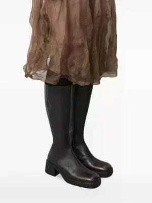 MIISTA Yumi Square-toe Leather Knee-high Boots