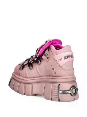 NEW ROCK M-106-cev164 Platform Lace-up Ankle Boots