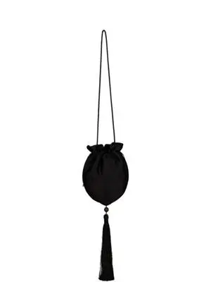 Le Sundial Shantung Tassel Shoulder Bag