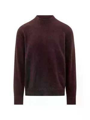 LANEUS Crew-neck Drop-shoulder Sweater - Red