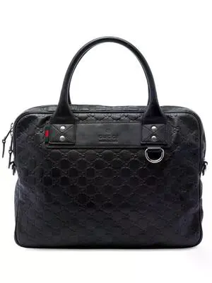 Gucci 2016-2026 Guccissima Web Business Bag - Black