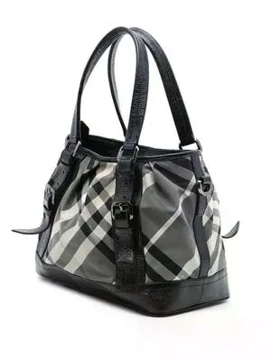 Burberry 2000-2017 Medium Beat Check Nylon Lowry Satchel