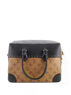 LOUIS VUITTON City Malle Handbag Reverse Monogram Canvas And Leather Mm Satchel - Black