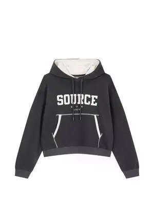 STUDIO TOMBOY Logo-print Cropped Hoodie - Grey