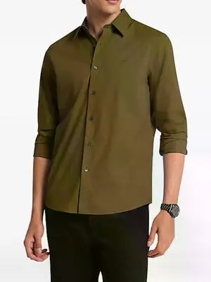 Michael Kors Logo-embroidered Long-sleeve Shirt - Green