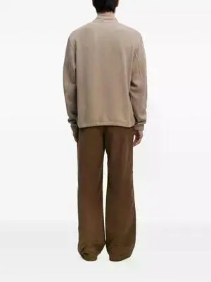 ANOTHER ASPECT Ribbed-knit Zip-up Sweatshirt - Neutrals
