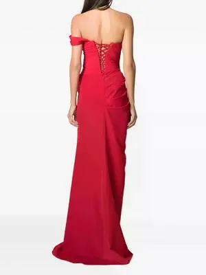 NORINA ST Alma Draped Lace-up Gown