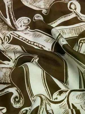 Max Mara Logo-print Silk Scarf - Brown