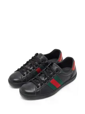 Gucci Ace Web Leather Sneakers