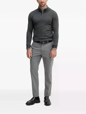 MOS MOSH Quarter-zip Knitted Sweater - Grey