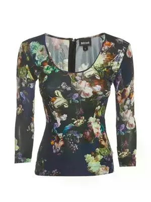 Just Cavalli Printed Long-sleeve Top - Black