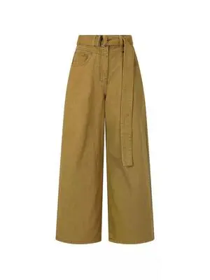 STUDIO TOMBOY Belted Wide-leg Jeans - Neutrals