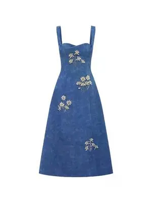 LEO LIN Beatrice Crystal-embellished Midi Dress